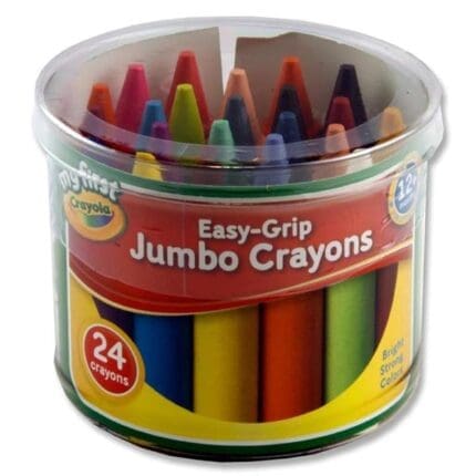 Crayola Tub 24 Easy-Grip Jumbo Crayons - Craftyart